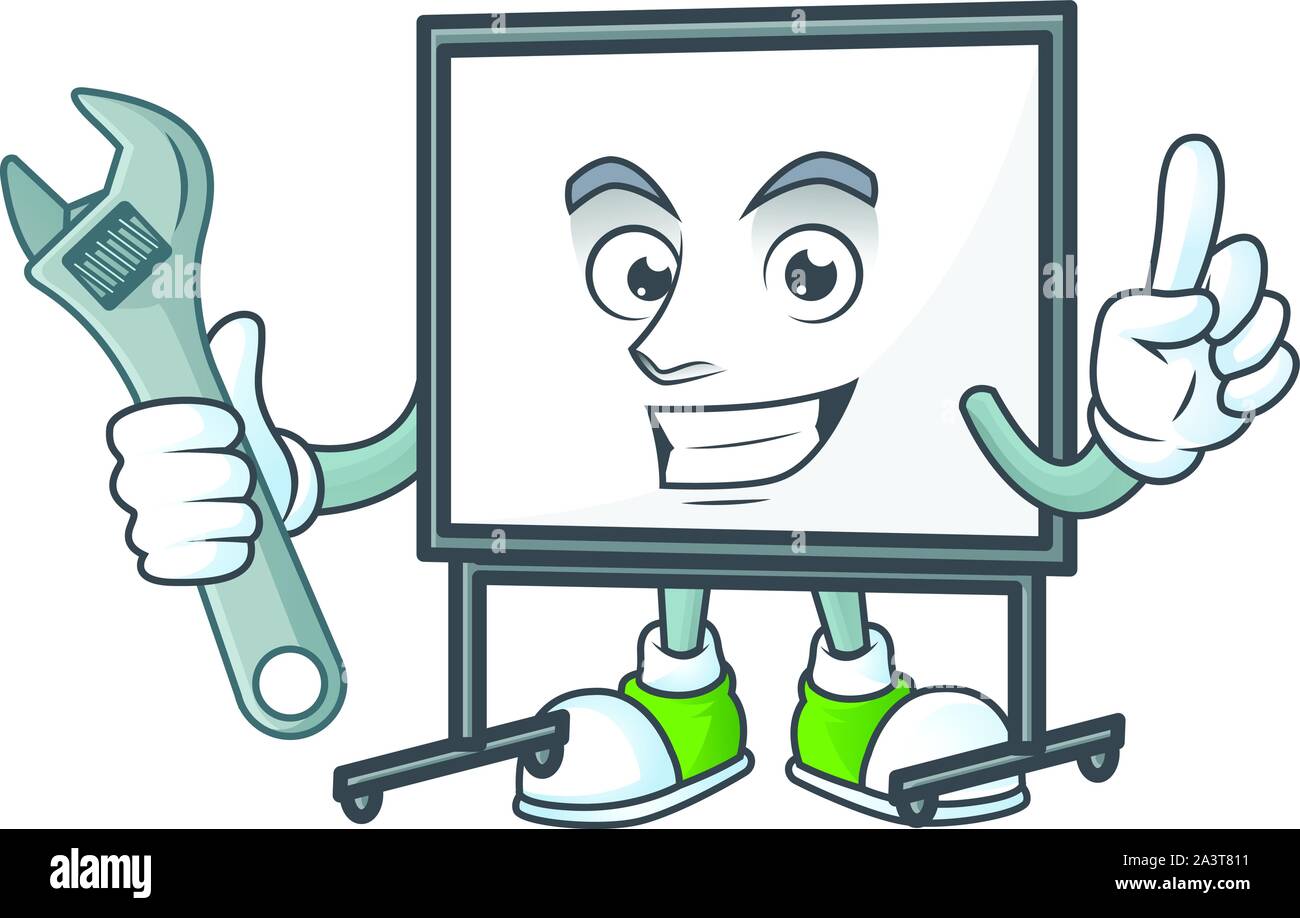 Mechanic white board cartoon on white background Stock Vector Image ...