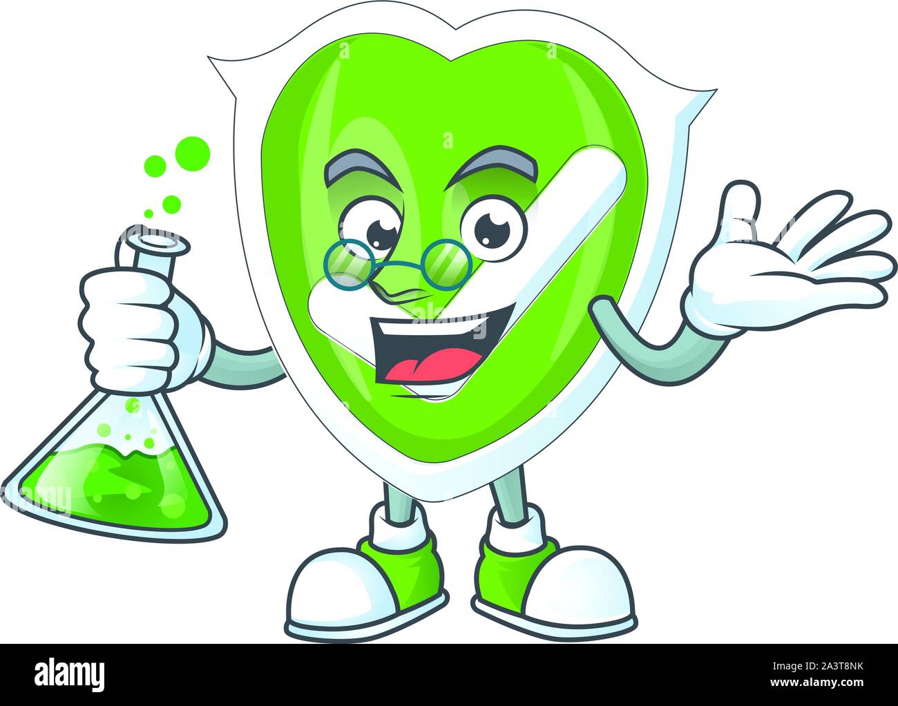 Professor checkmark shield with character a mascot Stock Vector Image ...