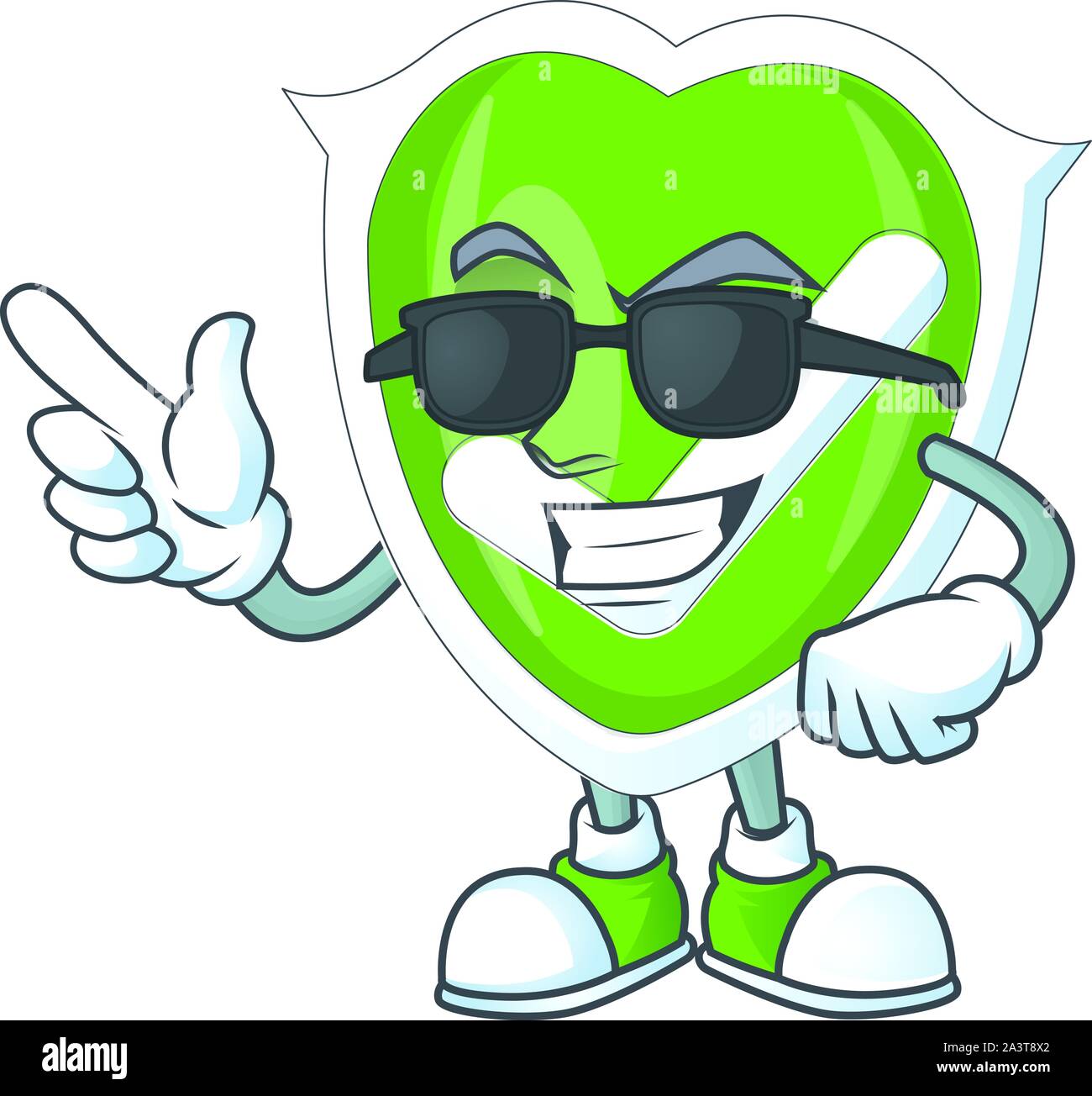 Super cool checkmark shield with character a mascot Stock Vector Image ...