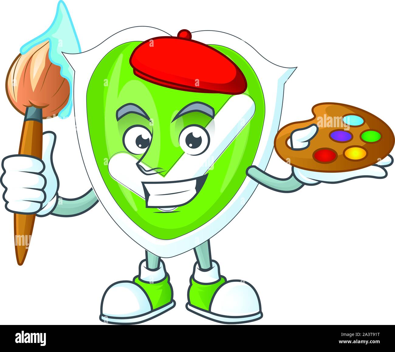 Painter checkmark shield for symbol a protection Stock Vector Image ...