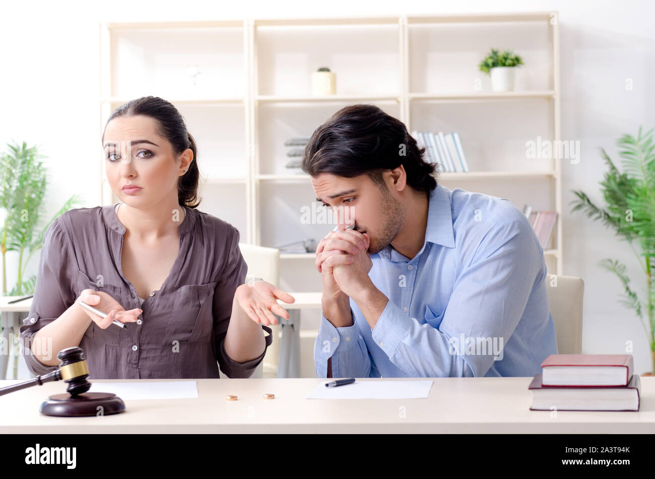 The young family in marriage divorce concept Stock Photo - Alamy