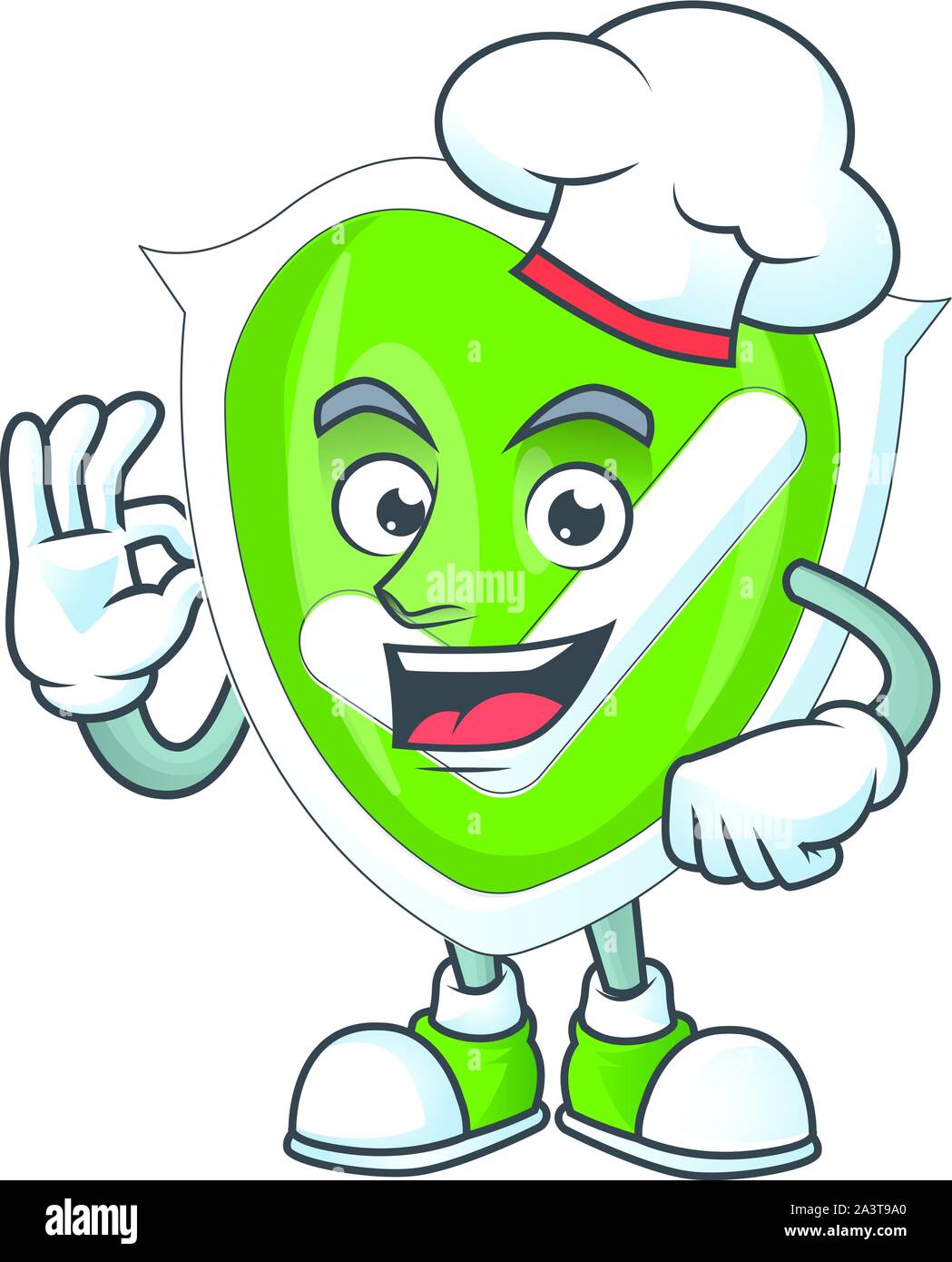 Chef checkmark shield with character a mascot Stock Vector Image & Art ...