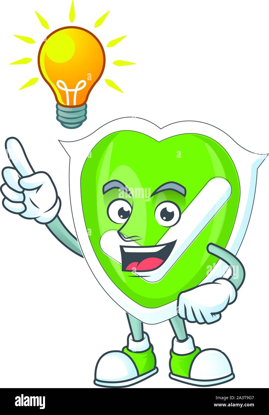 Have an idea checkmark shield character on white background Stock ...