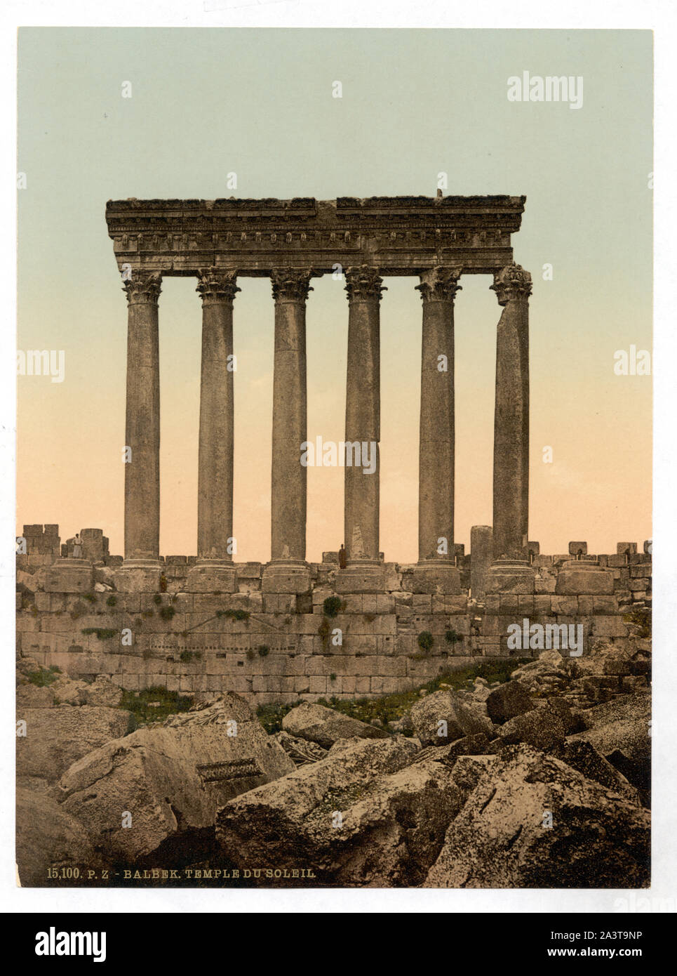 Temple of the Sun, front view, Baalbek, Holy Land, (i.e., Ba'labakk ...