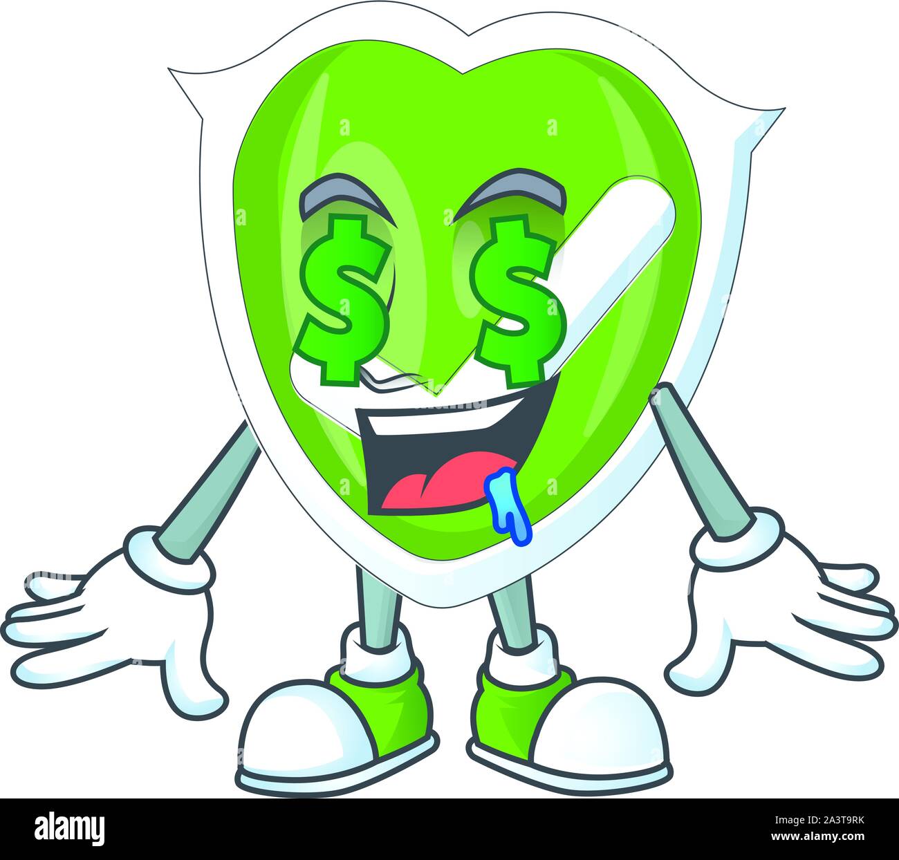 Money eye checkmark shield character on white background Stock Vector ...