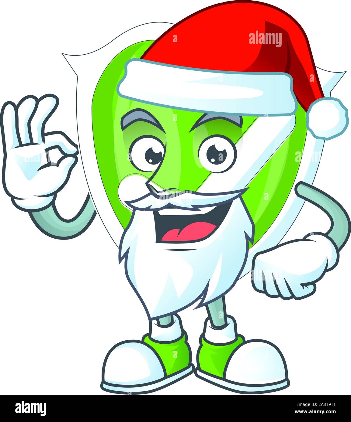 Santa checkmark shield character on white background Stock Vector Image ...