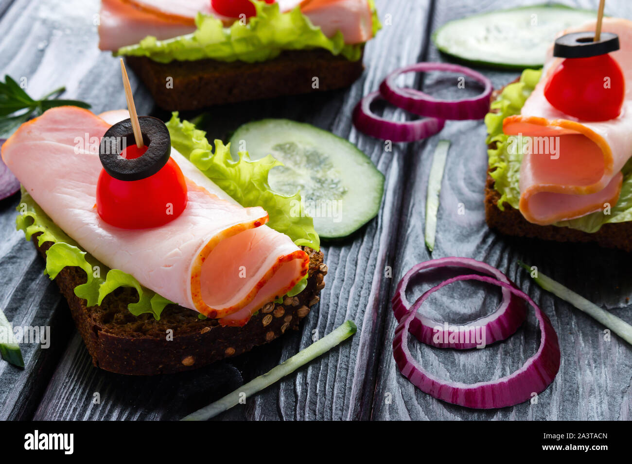 Club sandwiches pork ham hi-res stock photography and images - Alamy