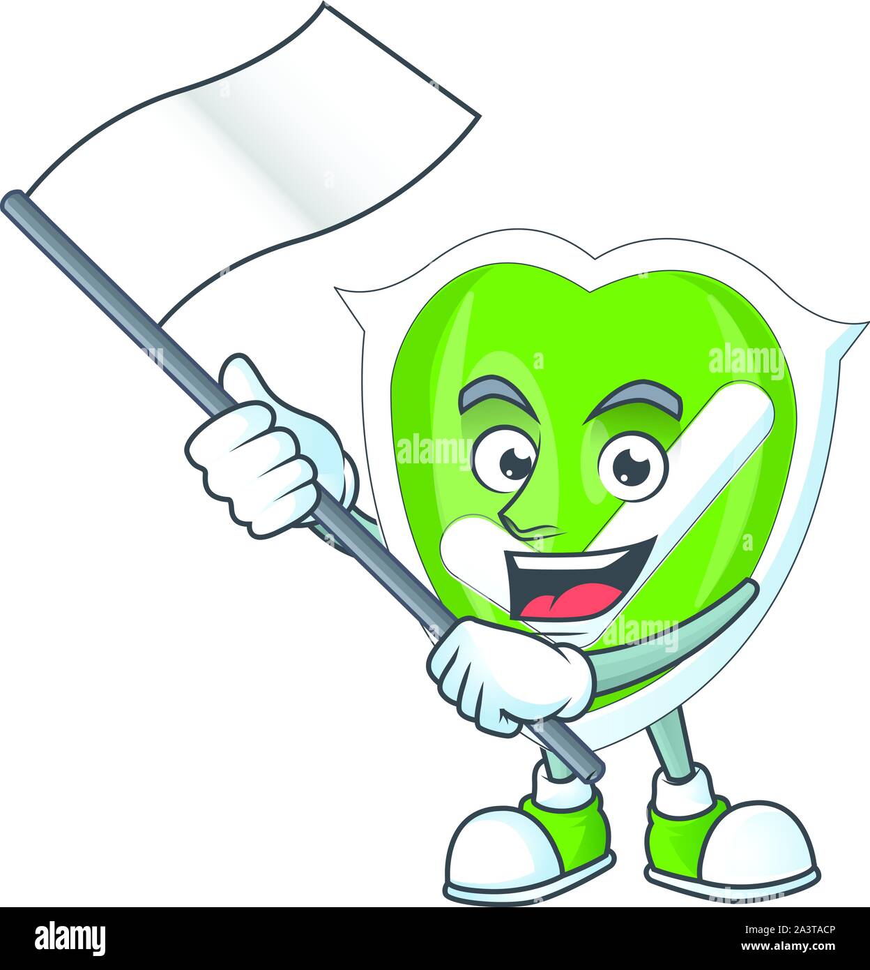 With flag checkmark shield character on white background Stock Vector ...