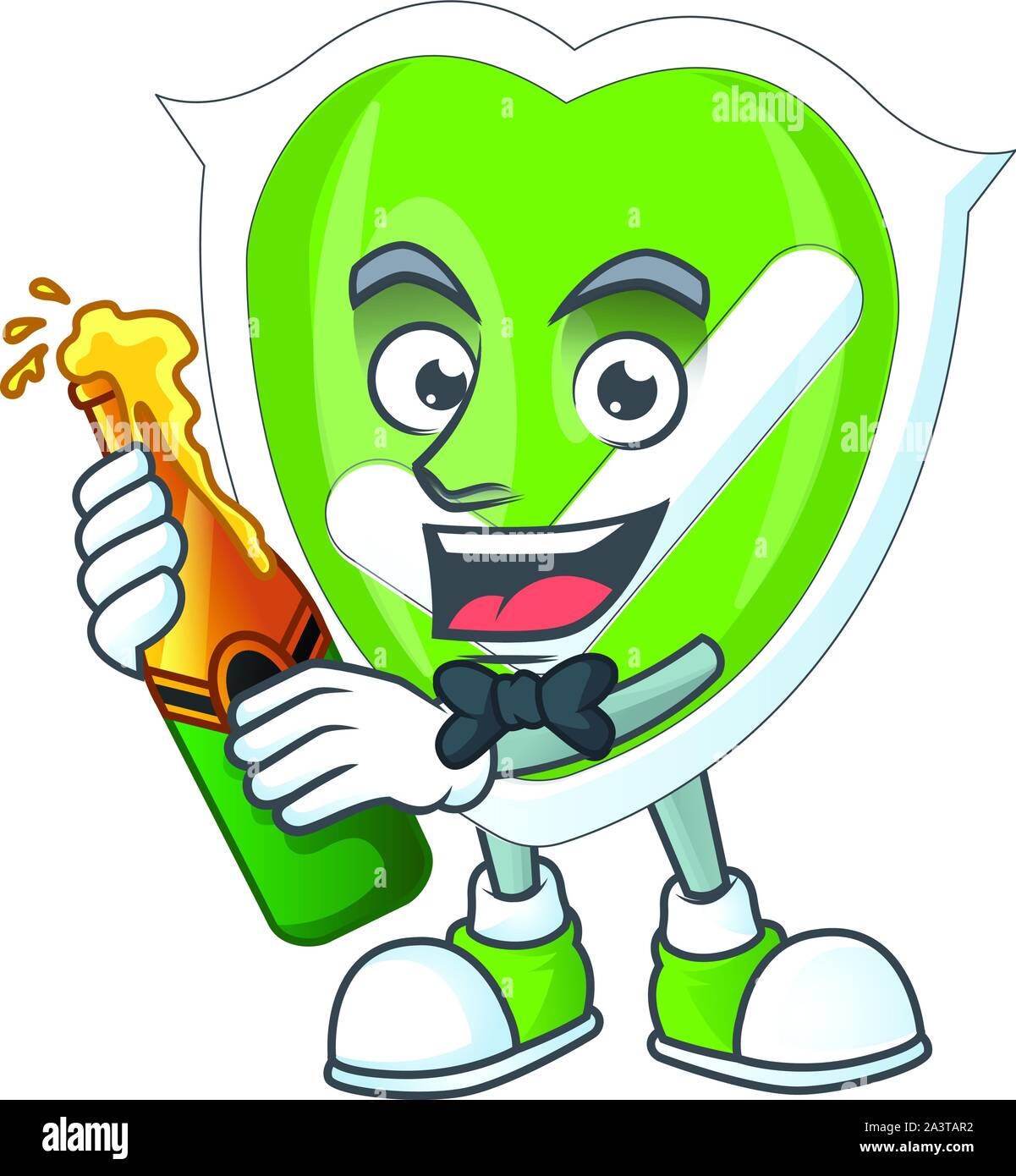 With beer checkmark shield character on white background Stock Vector ...