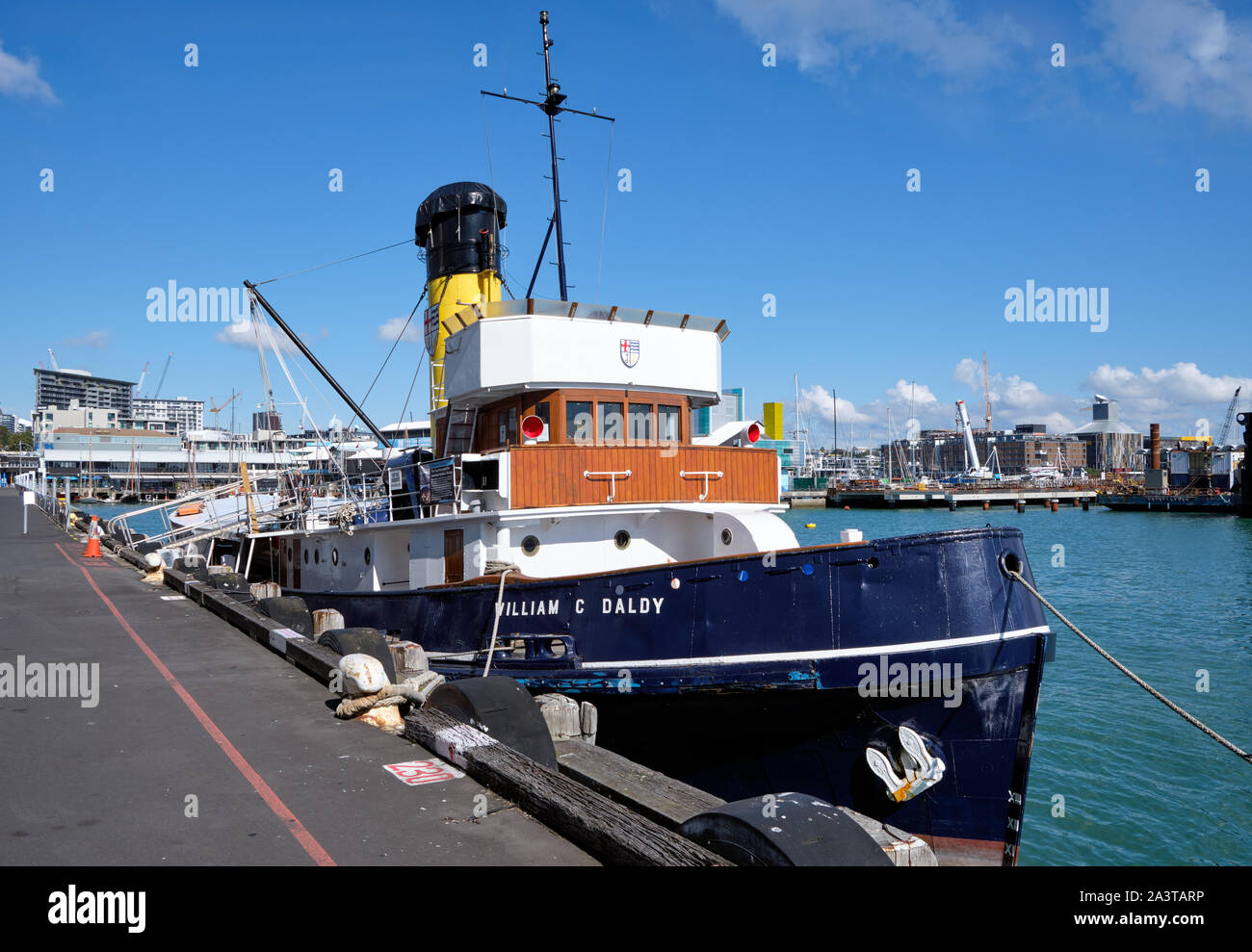 William C Daldy steam engine tugboat docked at the Viaduct Basin Stock ...