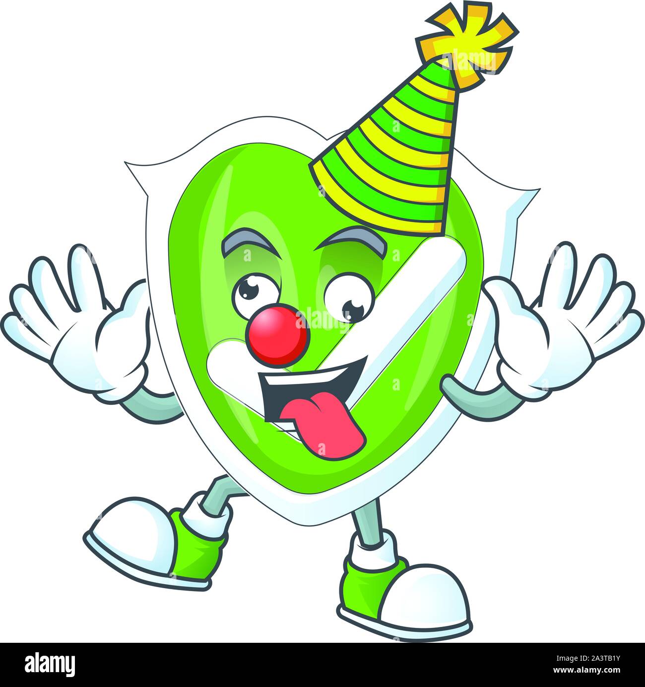 Clown checkmark shield character on white background Stock Vector Image ...