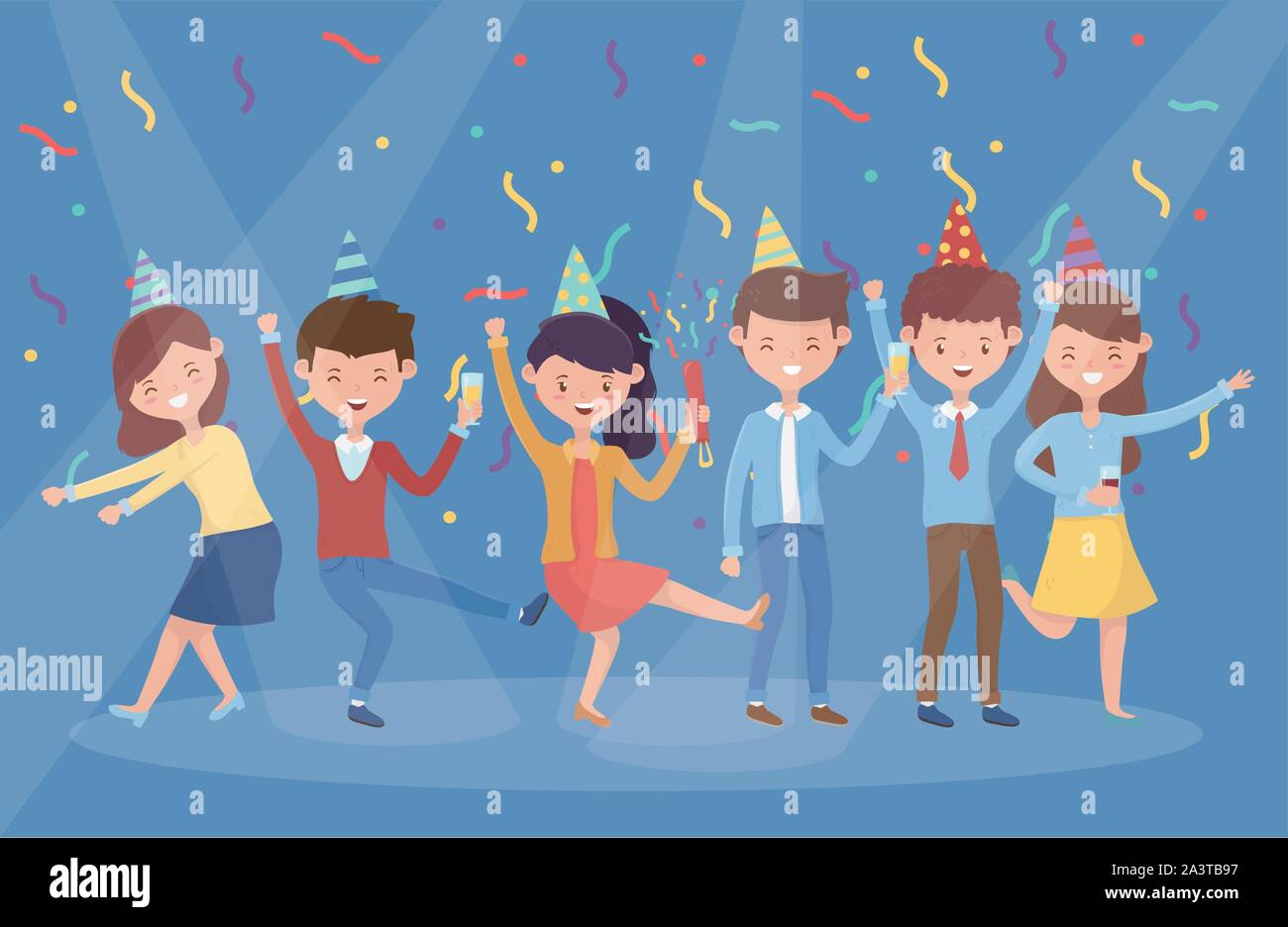 group people dancing celebrating party vector illustration Stock Vector ...