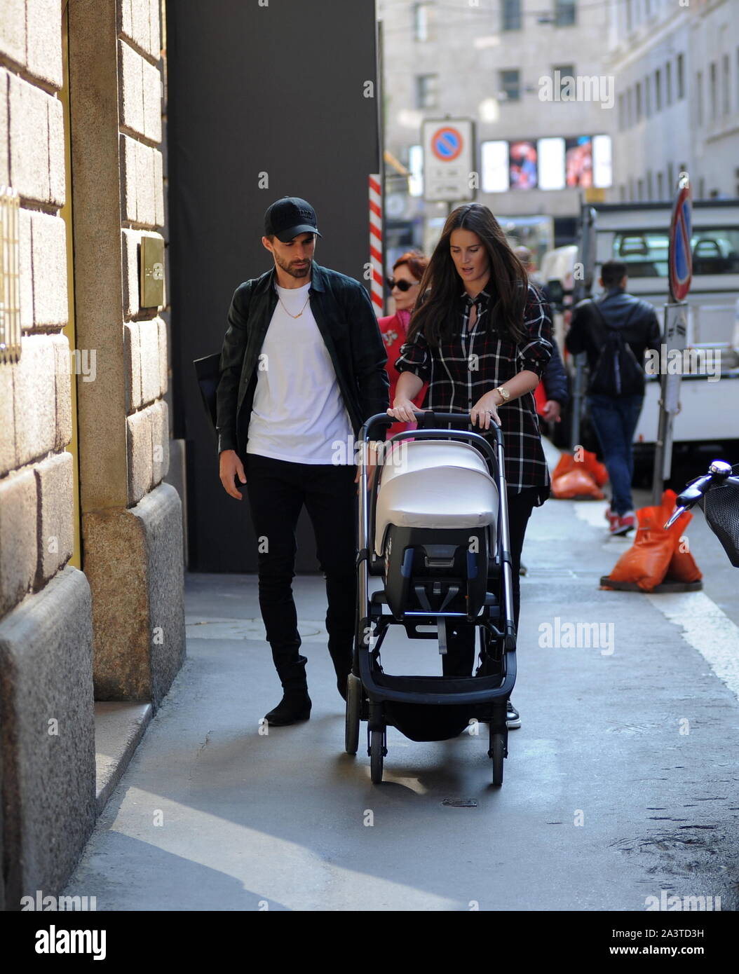 Milan, Fabio Borini and family in the center Stock Photo - Alamy