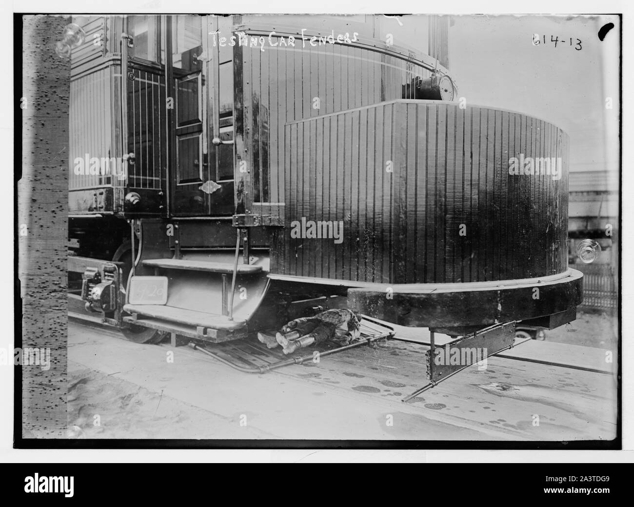 Testing car fenders [railroad car] Stock Photo - Alamy