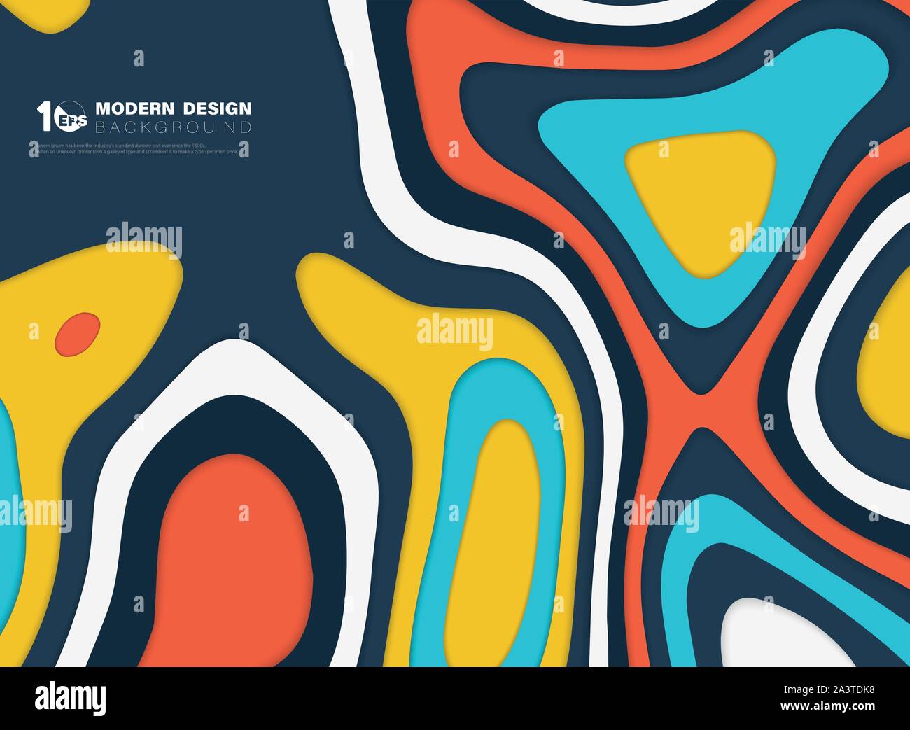 Abstract colorful papercut design of wavy pattern background ...