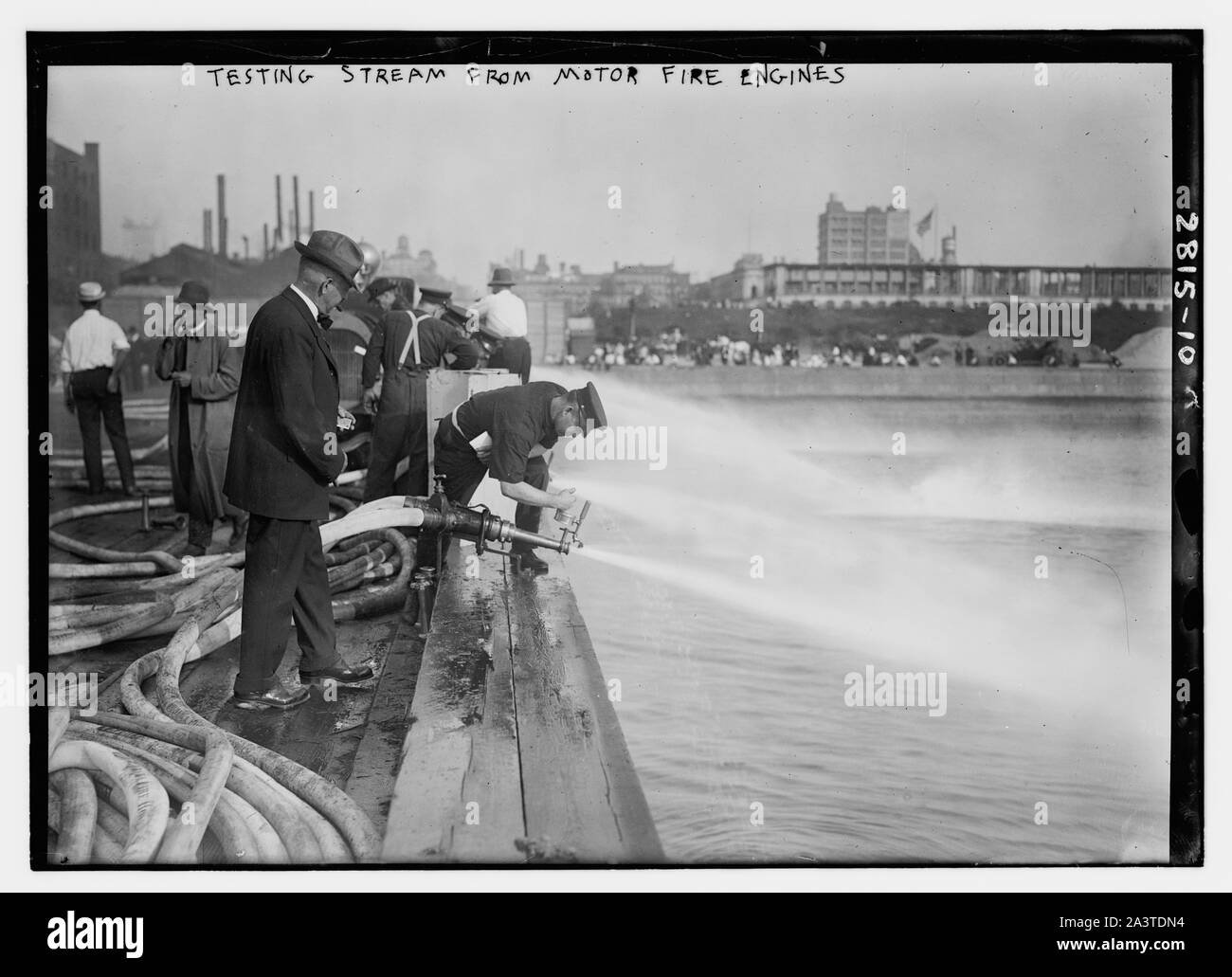 Testing stream from motor fire engines Stock Photo - Alamy
