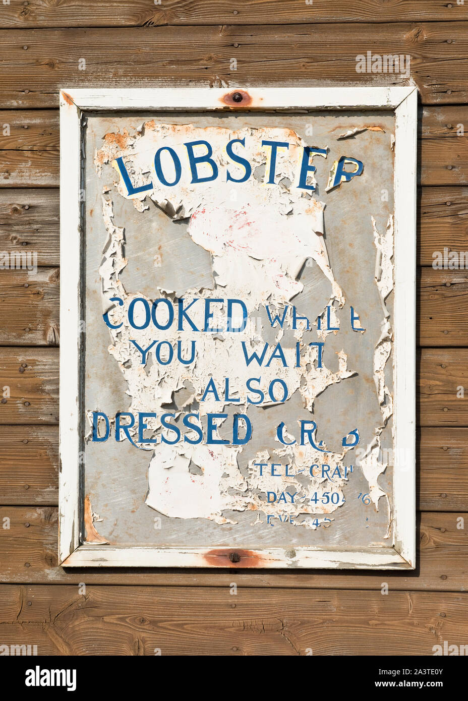 The lobster advertisement sign. Crail Harbour. Crail, Fife, Scotland ...