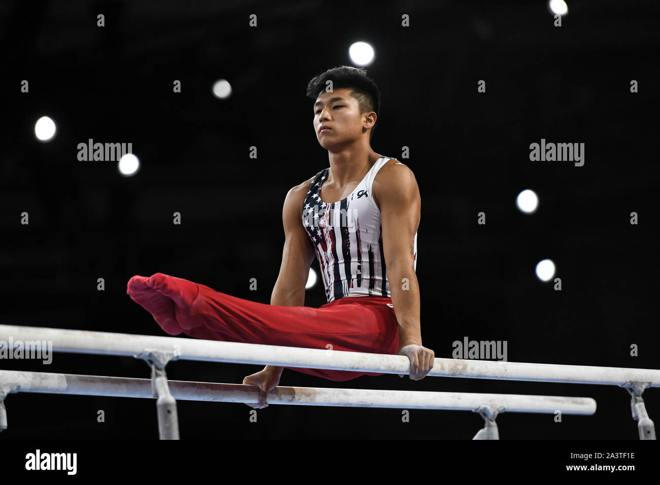 October 9, 2019: YUL MOLDAUER competes on the parallel bars during the ...