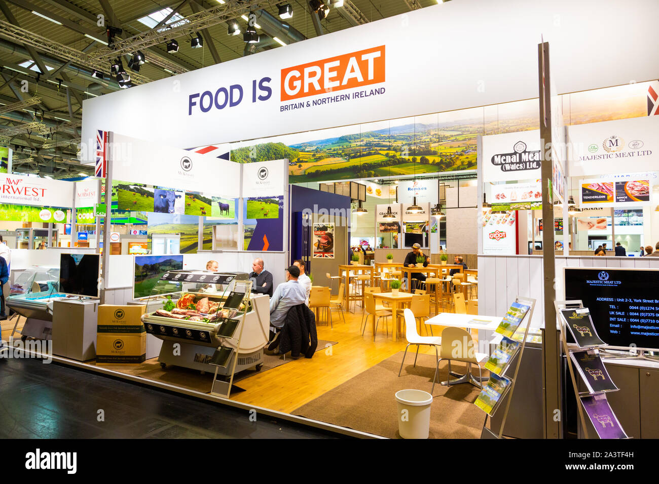 Stand of British meat producers at Anuga, Cologne, Germany, 09.10.2019 ...