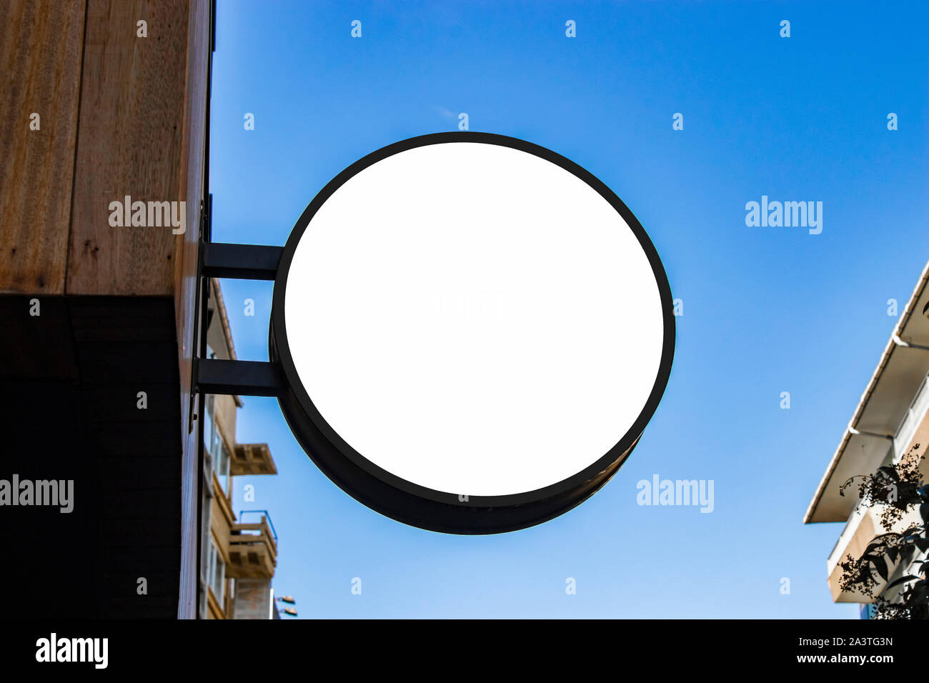 signboard mockup and template empty frame for logo and text on the ...