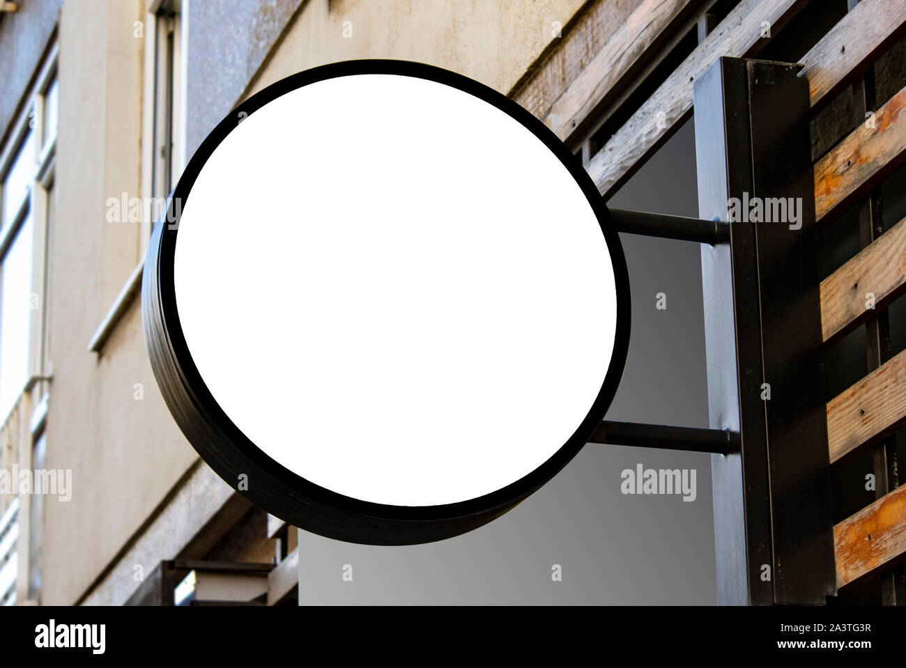 signboard mockup and template empty frame for logo and text on the ...