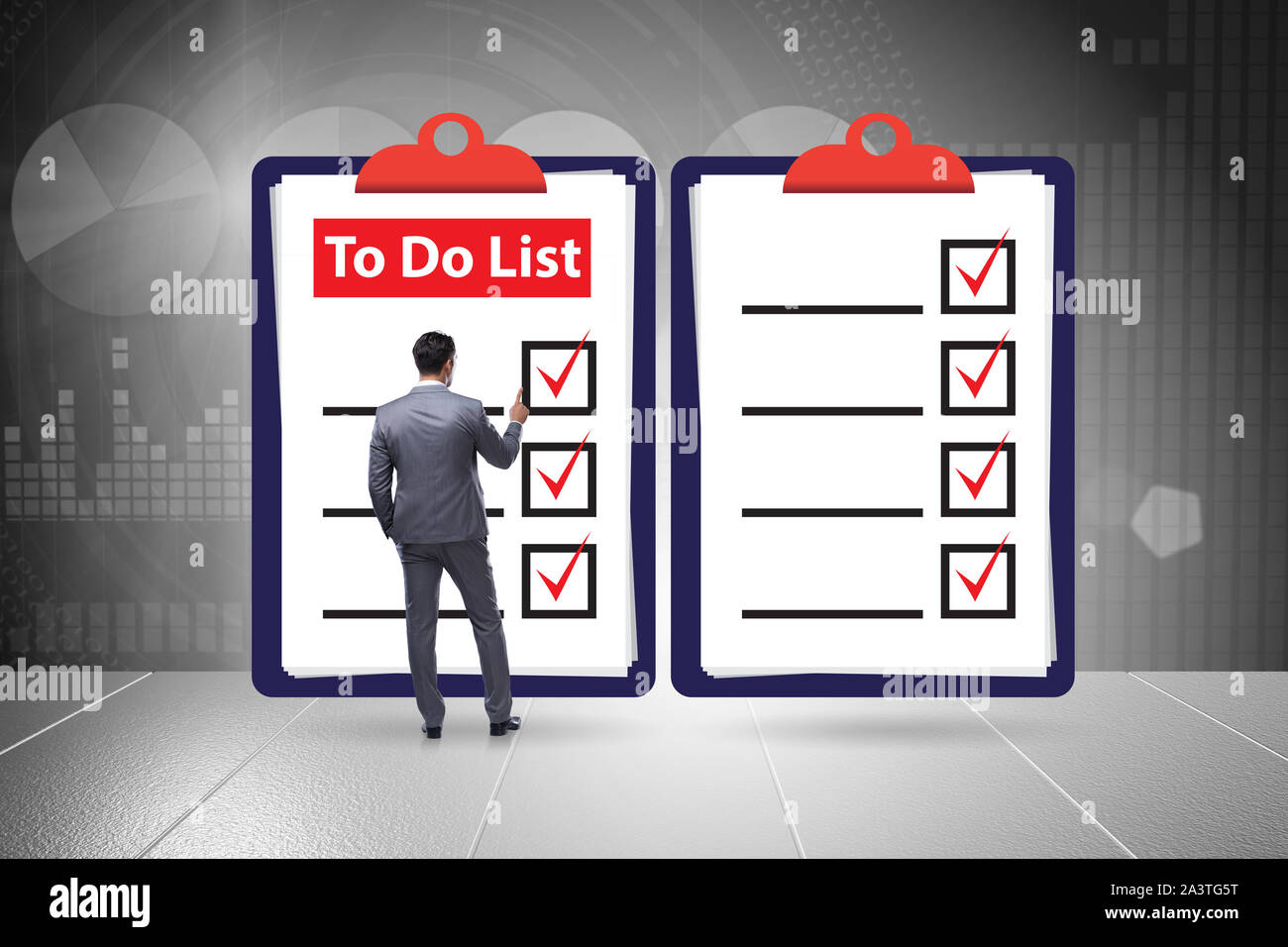The concept of to do list with businessman Stock Photo - Alamy