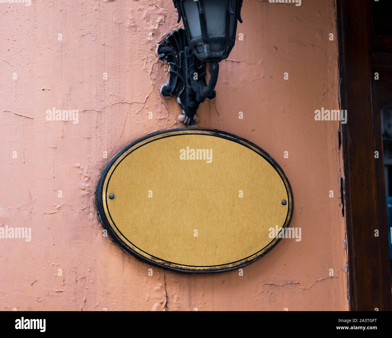 signboard mockup and template empty frame for logo and text on the ...