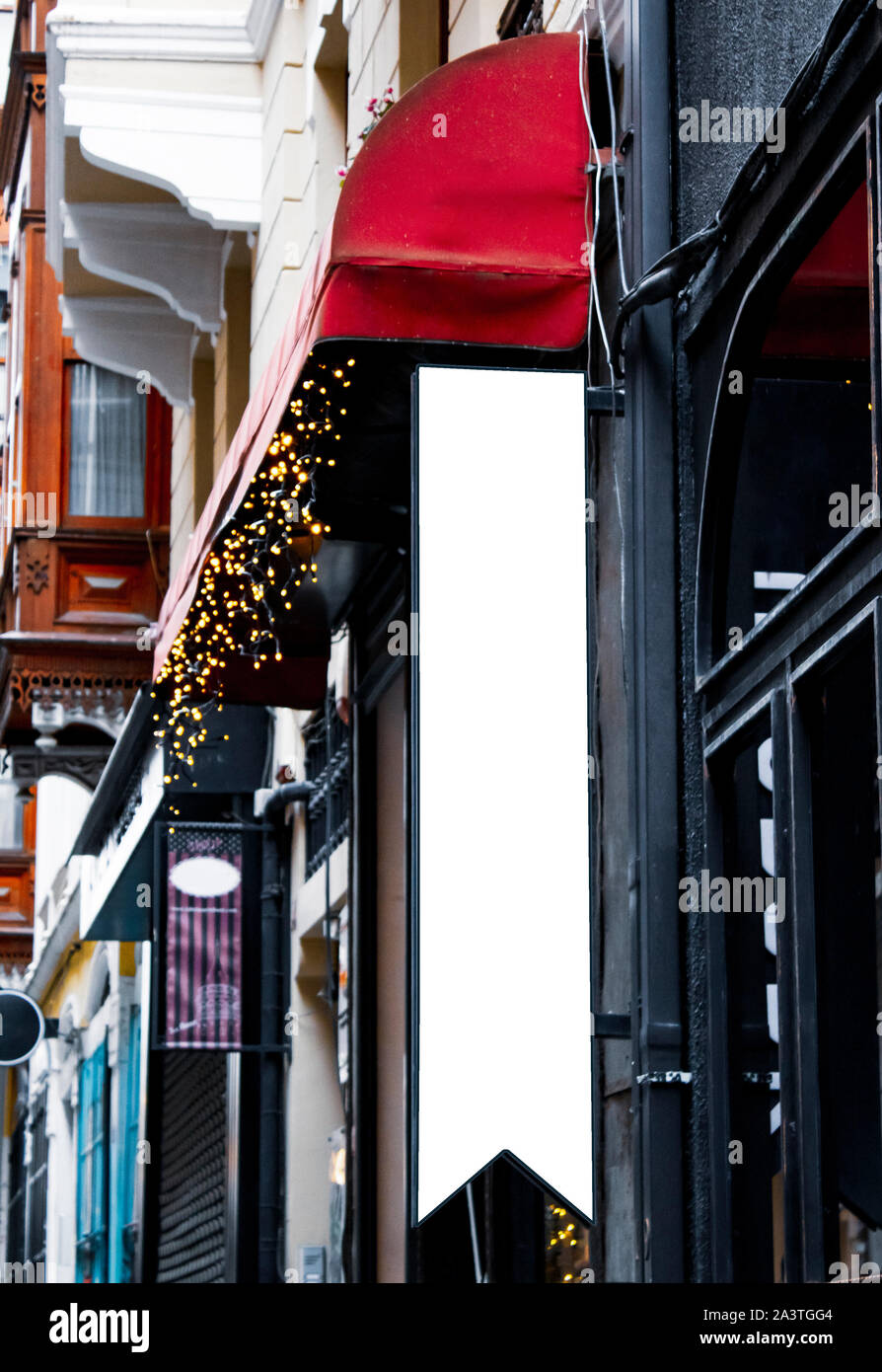 signboard mockup and template empty frame for logo and text on the ...