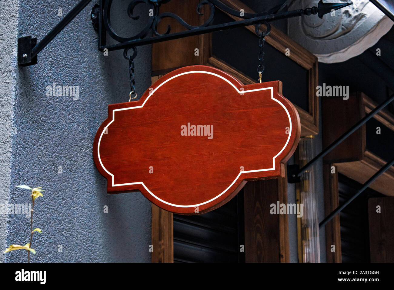 signboard mockup and template empty frame for logo and text on the ...