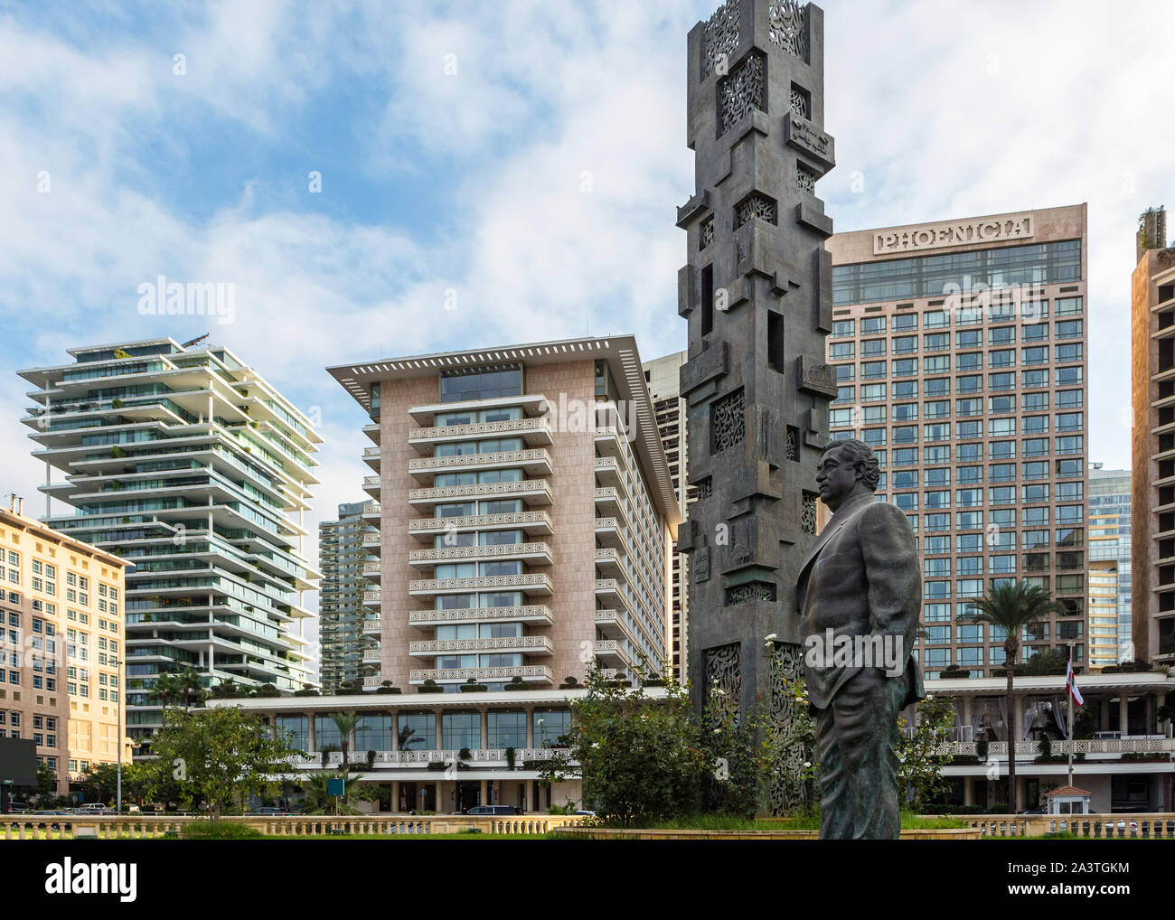 Rafic el Hariri memorial, Intercontinental Phoenicia hotel and Beirut ...