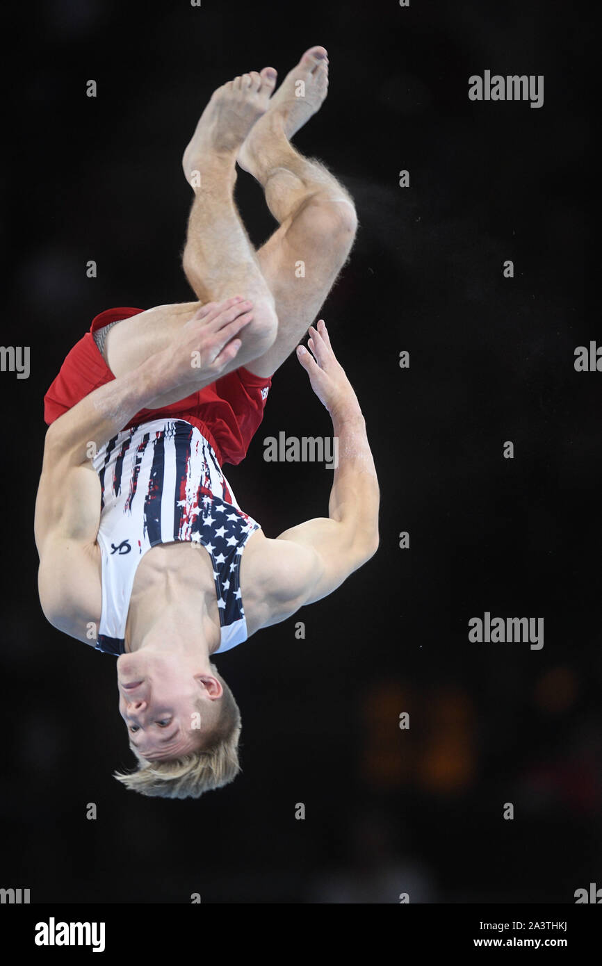 October 9, 2019: SHANE WISKUS competes on the floor exercise during the ...
