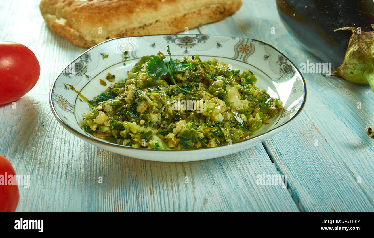 Mirchi cha Thecha, Maharashtrian spicy chutney close up Stock Photo - Alamy