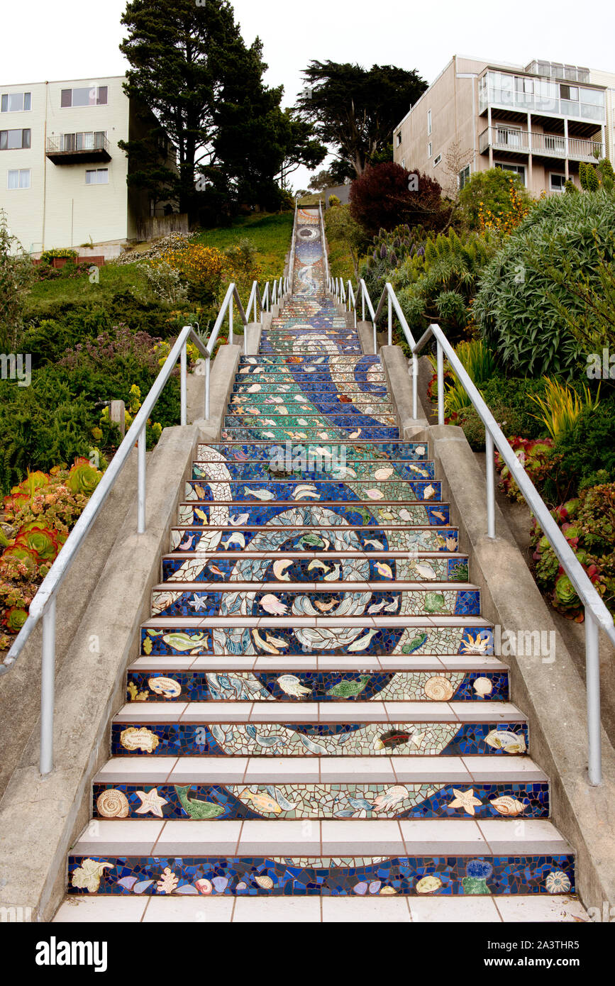 The 16th Avenue Tiled Steps Project, a neighborhood effort to create a ...