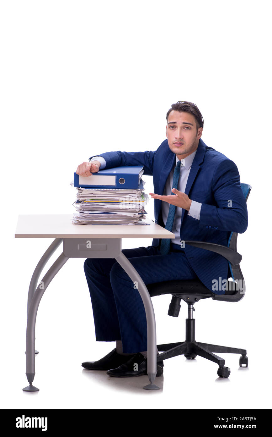 The employee working isolated on white background Stock Photo - Alamy