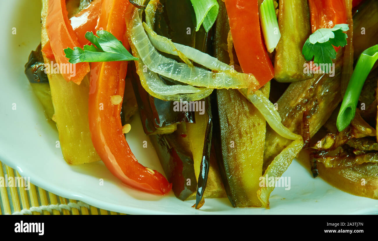 Kadi cha - Korean fried eggplant salad with spices Stock Photo - Alamy