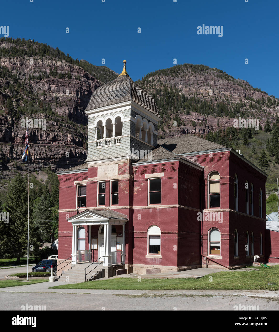 The 1888 Ouray County Courthouse, extensively remodeled in 1976, in ...
