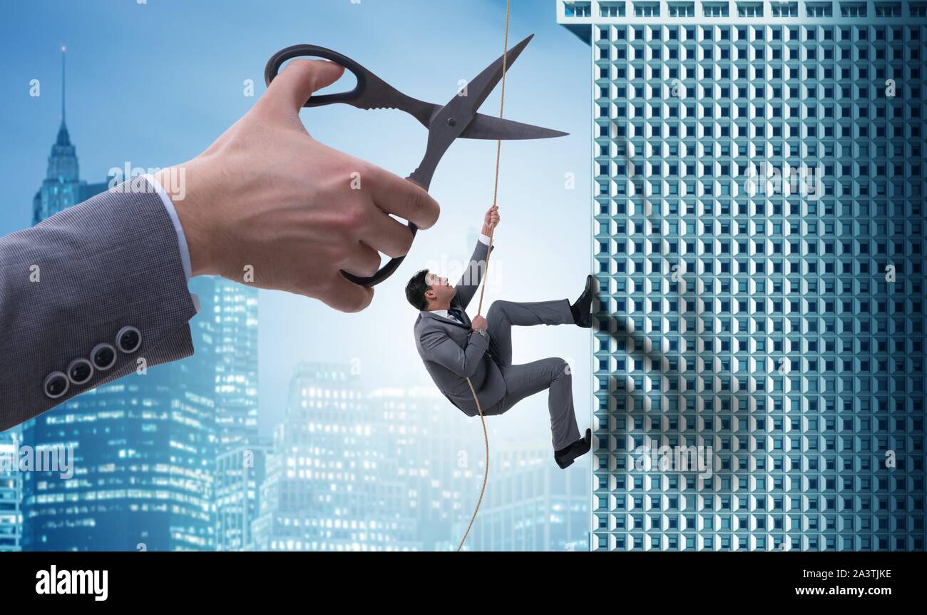 The businessman in business risk concept Stock Photo - Alamy