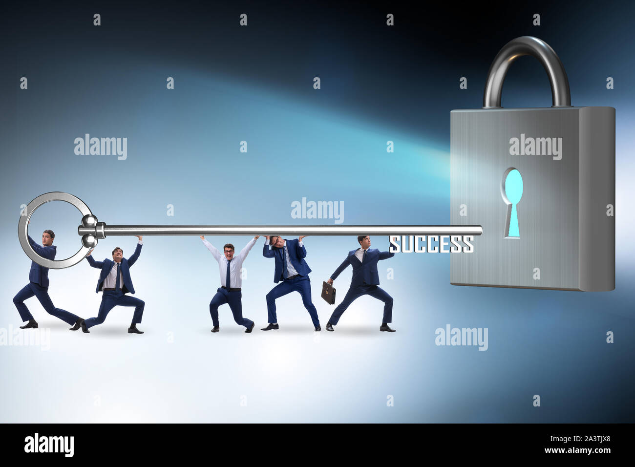 The businessmen achieving success through teamwork Stock Photo - Alamy