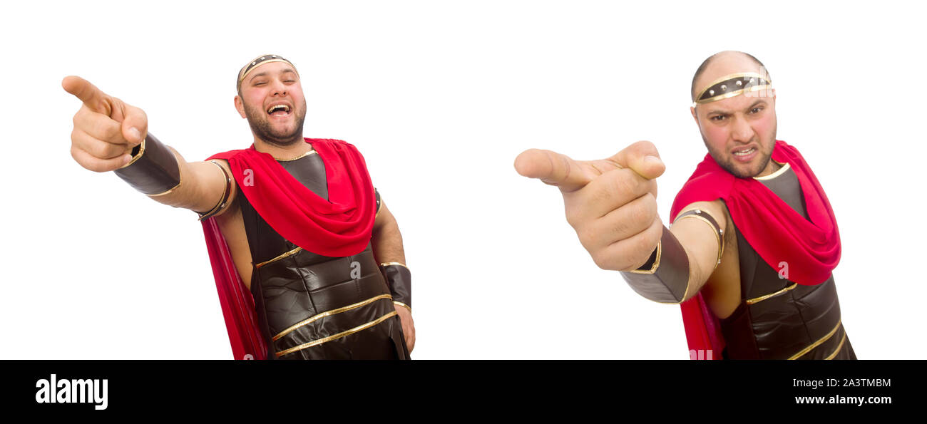 The gladiator isolated on white background Stock Photo - Alamy