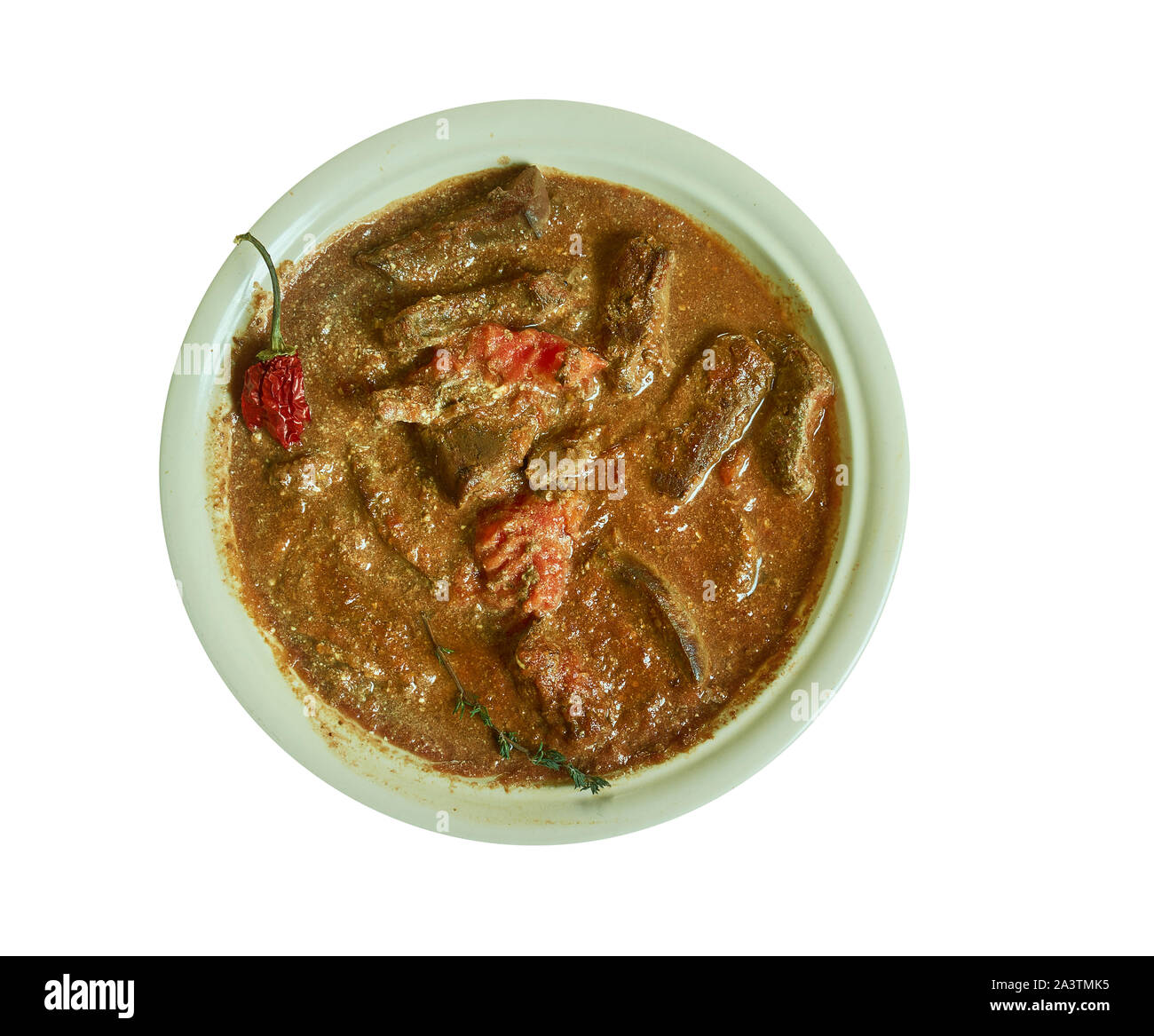 Fergese of Tiirana with beef liver, Albanian national dishes Stock ...