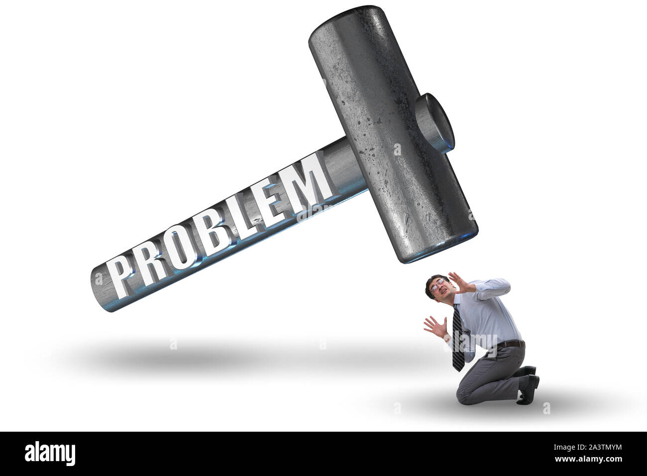 The businessman trying to deal with problem Stock Photo - Alamy