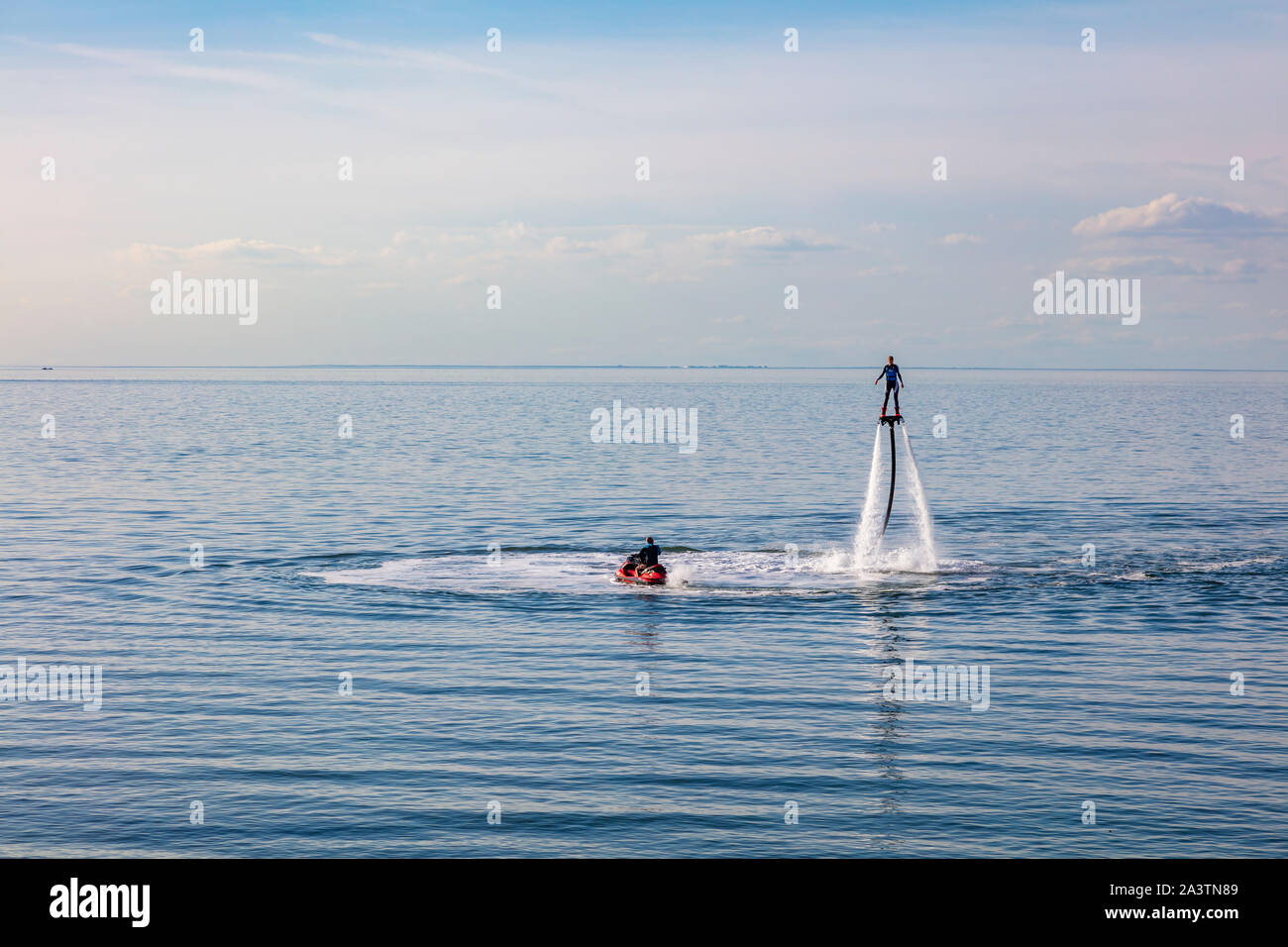 Flyboarding at Hampton, near Herne Bay Kent, UK Stock Photo - Alamy