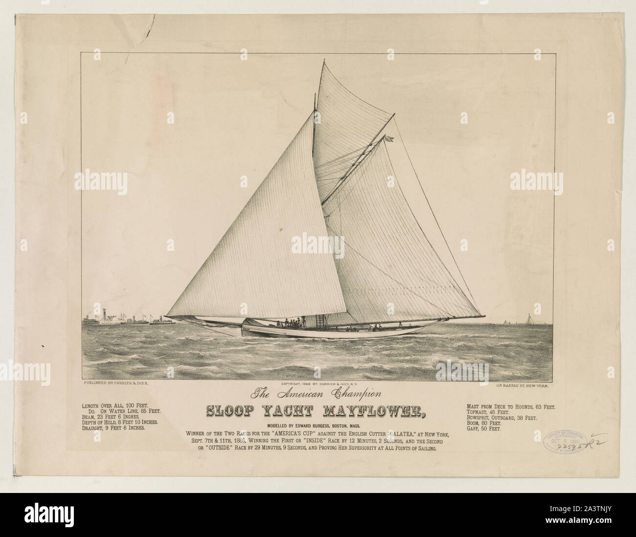 The American champion sloop yacht mayflower Stock Photo - Alamy