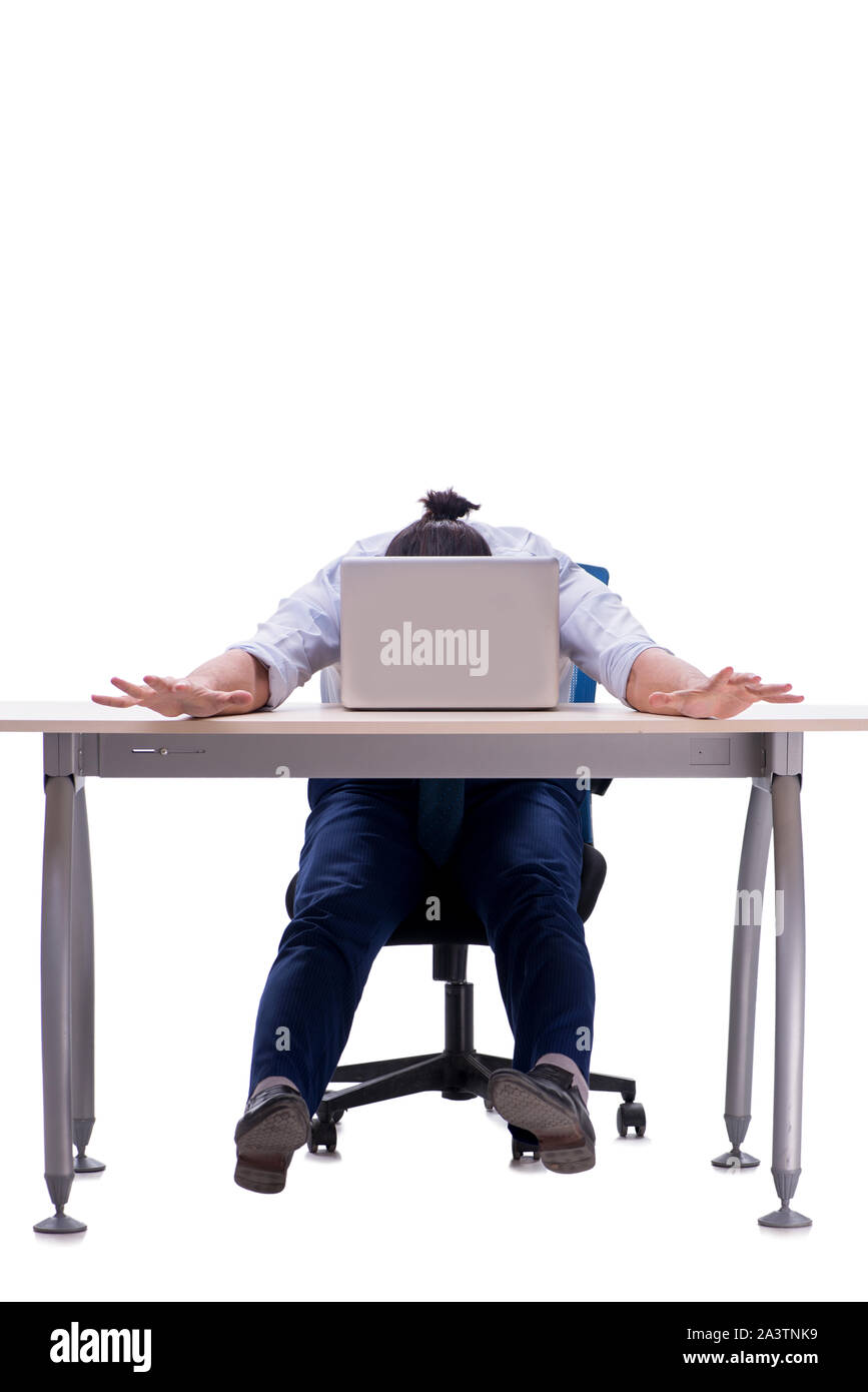 The employee working isolated on white background Stock Photo - Alamy