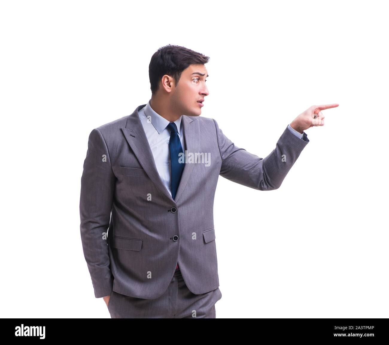 The businessman isolated on white background Stock Photo - Alamy