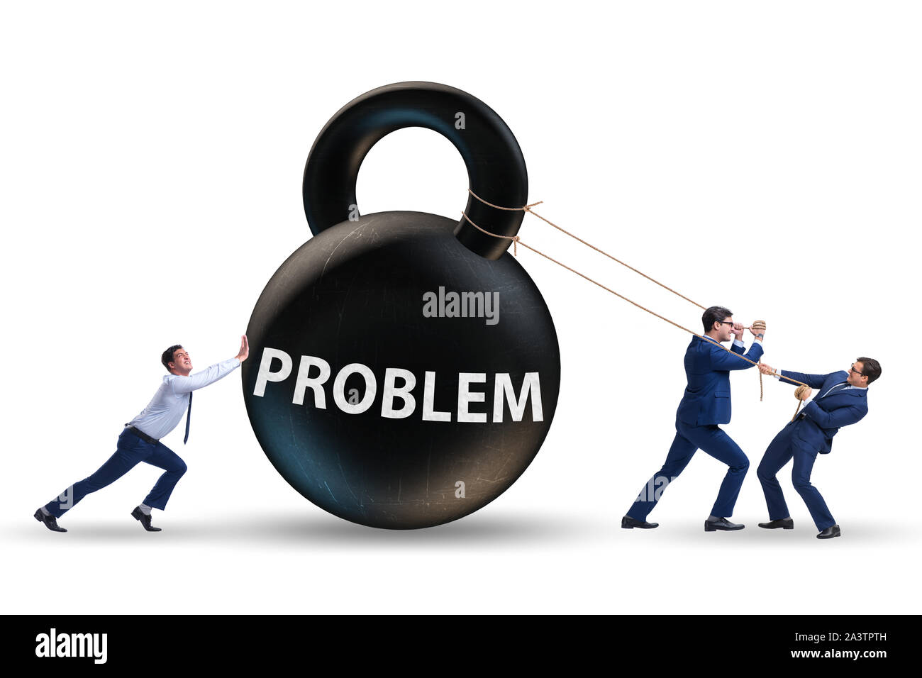 The businessmen trying to deal with difficult problem Stock Photo - Alamy