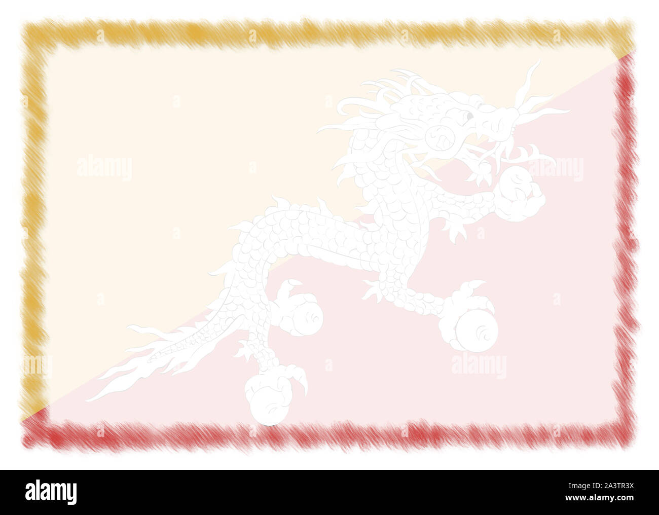 Border made with Bhutan national flag. Brush stroke frame. Template ...