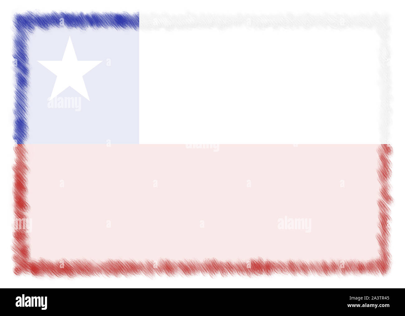 Border made with Chile national flag. Brush stroke frame. Template ...