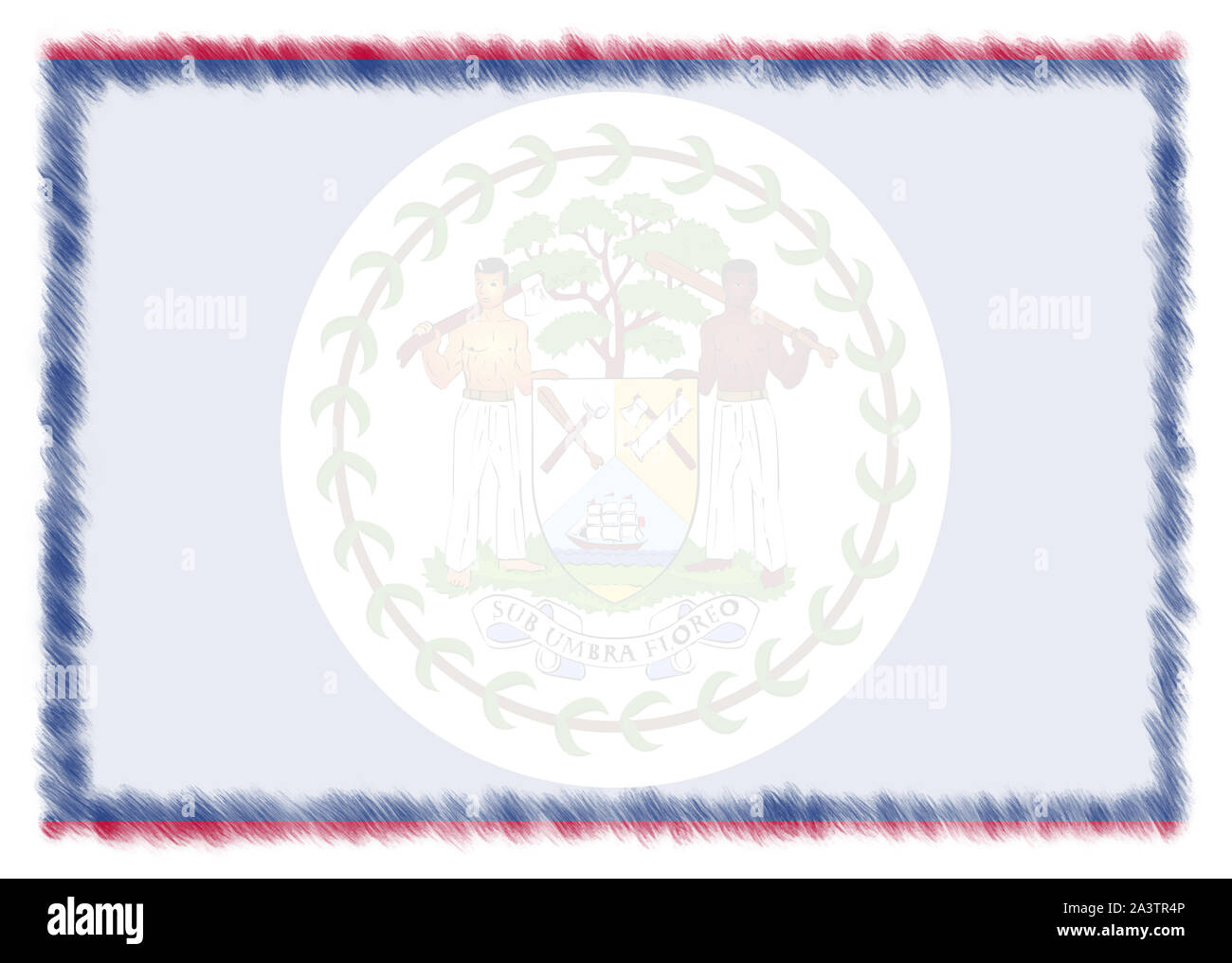 Border made with Belize national flag. Brush stroke frame. Template ...