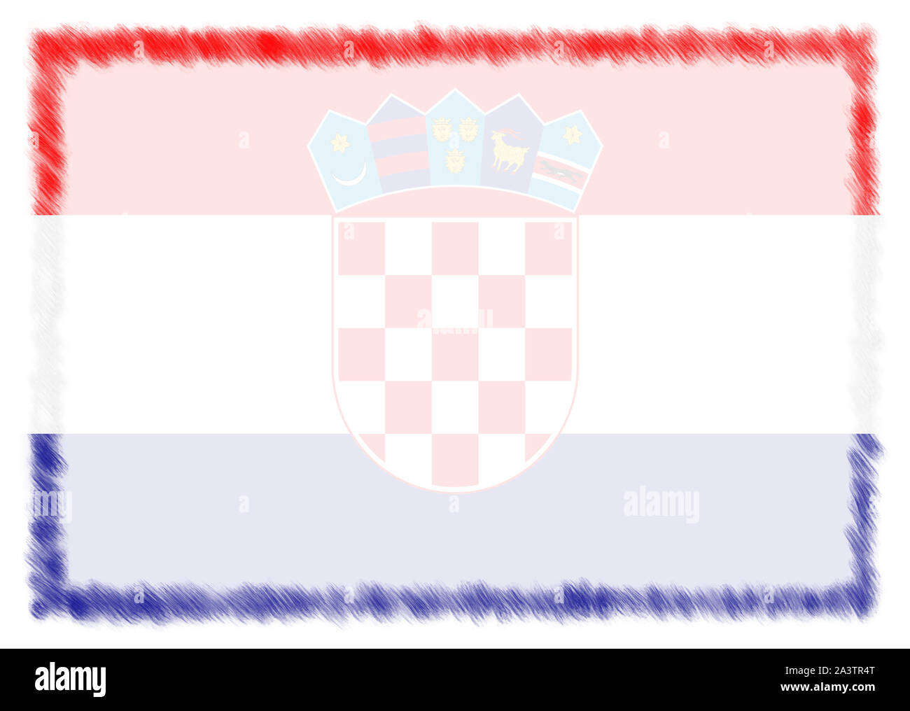 Border made with Croatia national flag. Brush stroke frame. Template ...